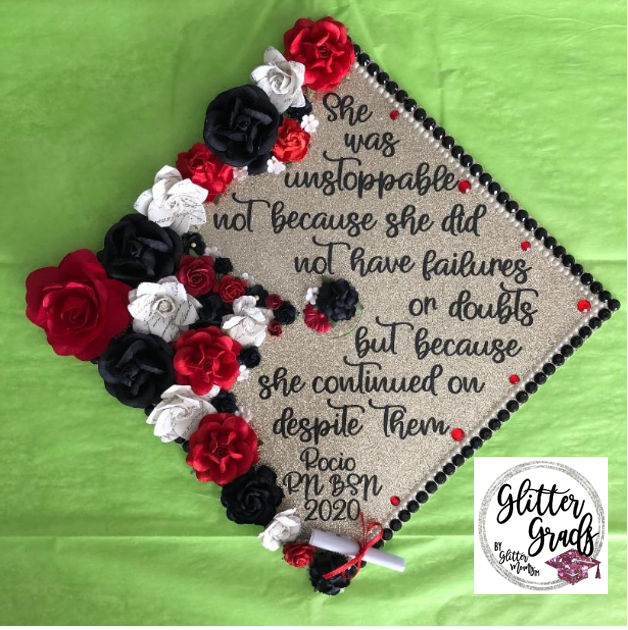 Graduation Cap Topper - She Was Unstoppable – GlitterMomz