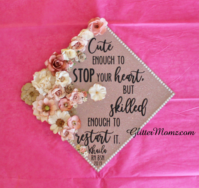 Cute Enough to Stop Your Heart Graduation Cap Topper – GlitterMomz