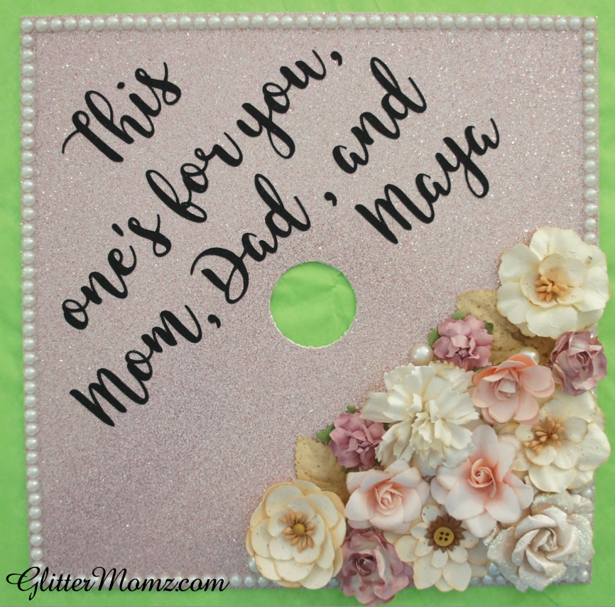 Graduation Cap Topper with Pearl Border and Pearl Accents – GlitterMomz